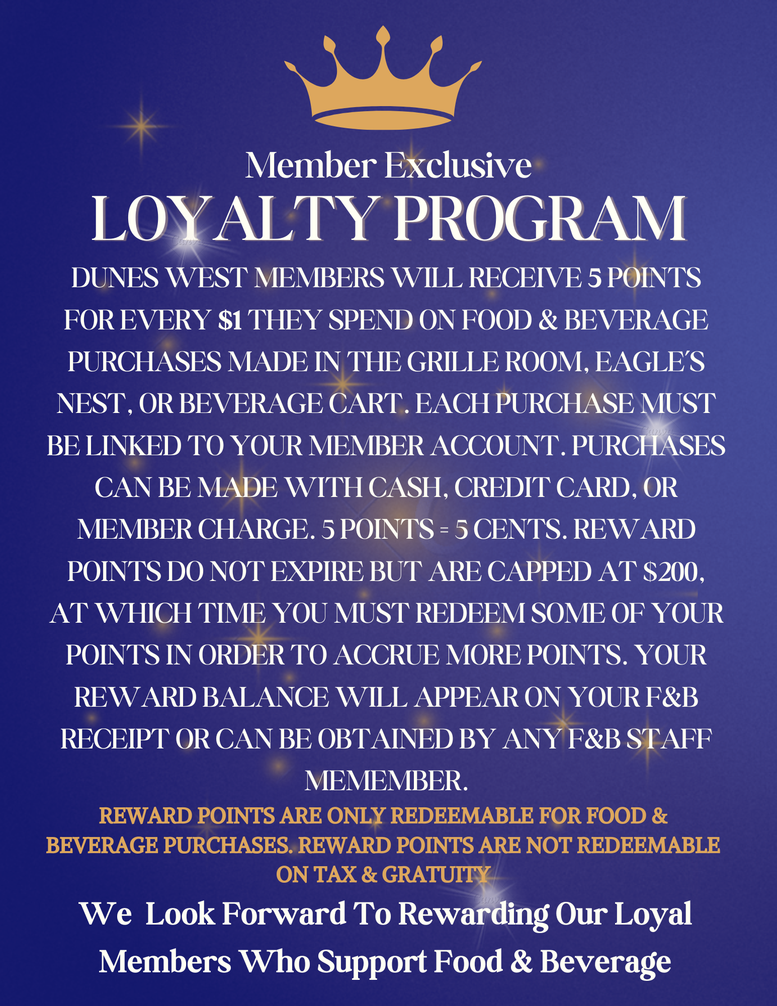 Loyalty Program Details STARTS TODAY